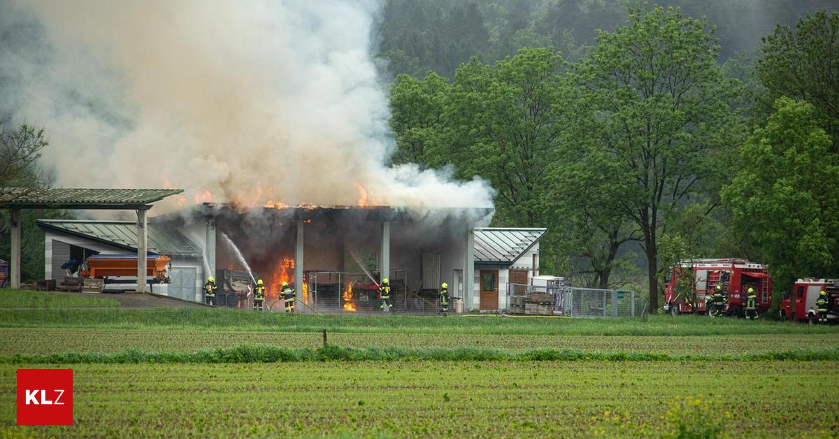 Brand in leer stehendem Altstoffsammelzentrum Großklein